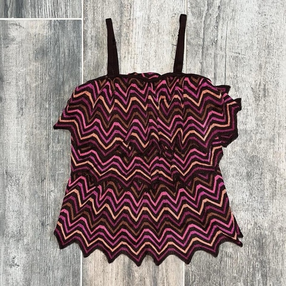 bebe | Tops | Bebe Y2k Zigzagged Knit Tiered Top | Poshmark